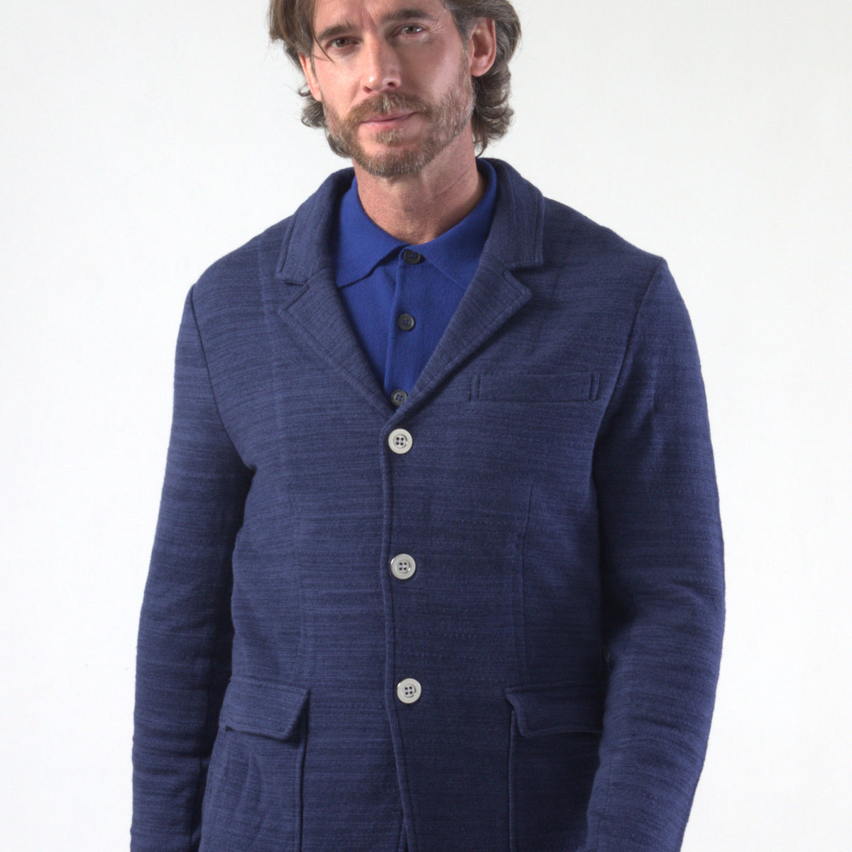 Cotton Bamboo Texture Stripe Lining Knit Blazer – Revolution Now
