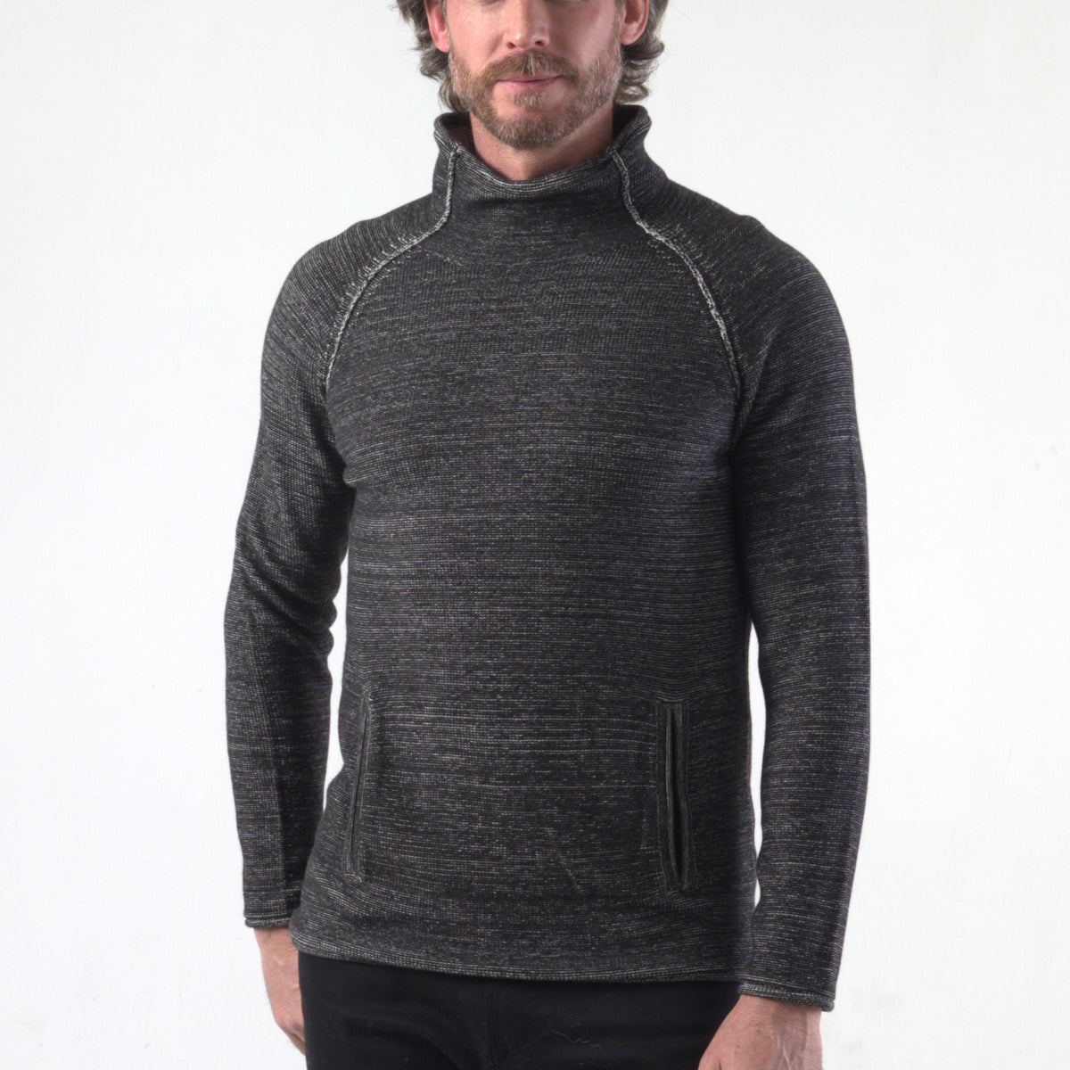 Funnel Neck Engineered Knitted Pullover – Revolution Now